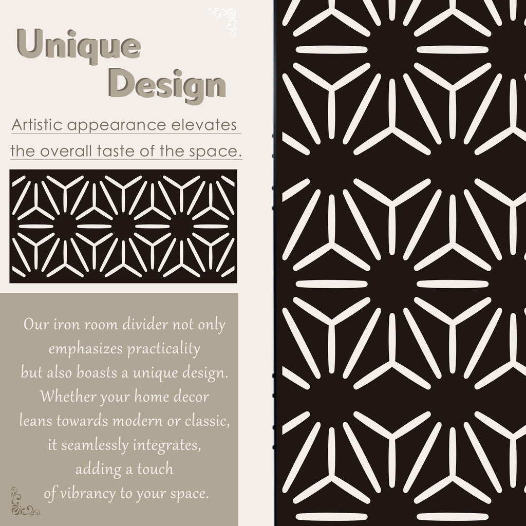 Kozyard Metal Privacy Screen Decorative Outdoor Divider with Stand Pan